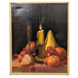 MARSEILLEANTIQUITES - Nature morte à la bougies et aux pêches école ...